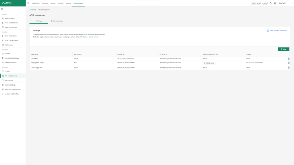 API de Cato | Cato Networks